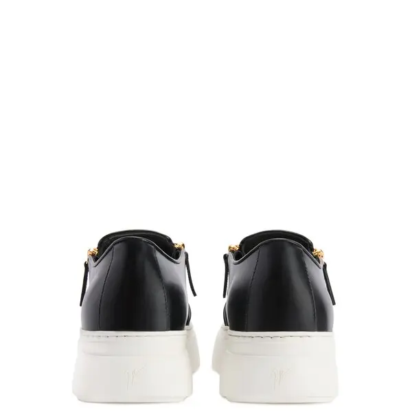 GIUSEPPE ZANOTTI Gz Mike Zip Leather Slip-on Sneakers - Black