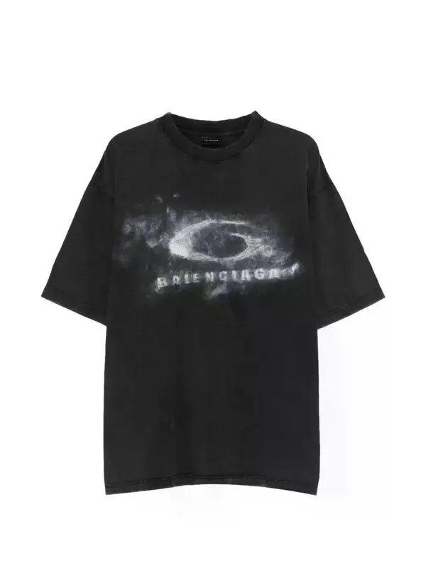 Balenciaga Logo-print Cotton T-shirt - Black