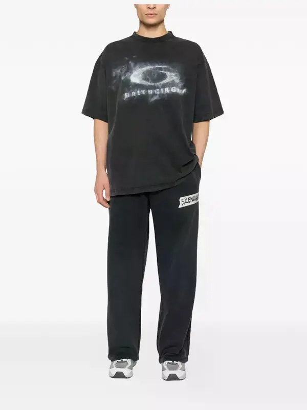 Balenciaga Logo-print Cotton T-shirt - Black