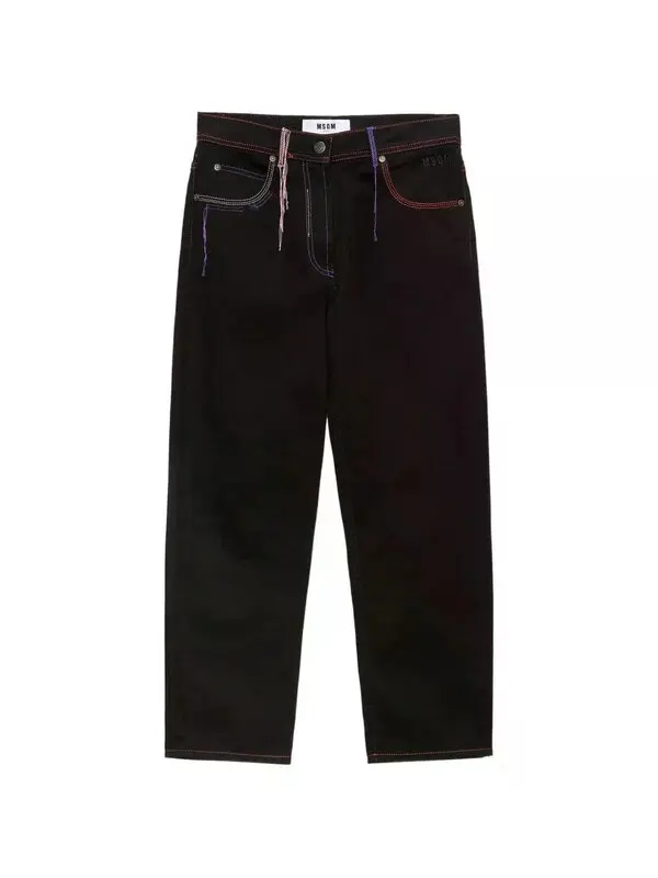 MSGM Contrast-stitch Trousers - Black