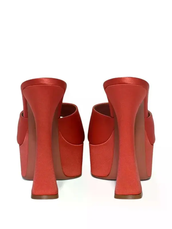 Amina Muaddi Dalida Open Toe Sandals - Red
