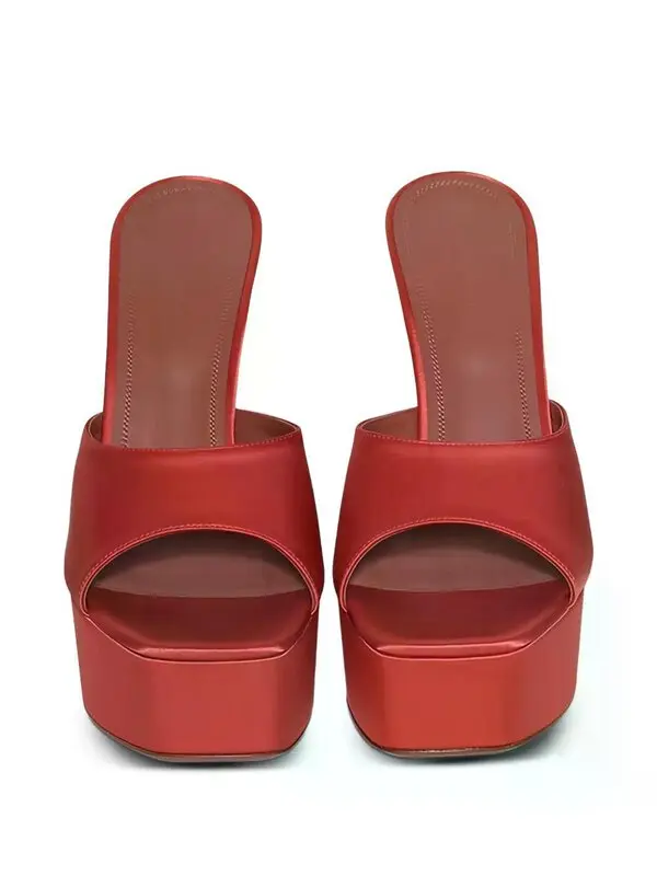 Amina Muaddi Dalida Open Toe Sandals - Red
