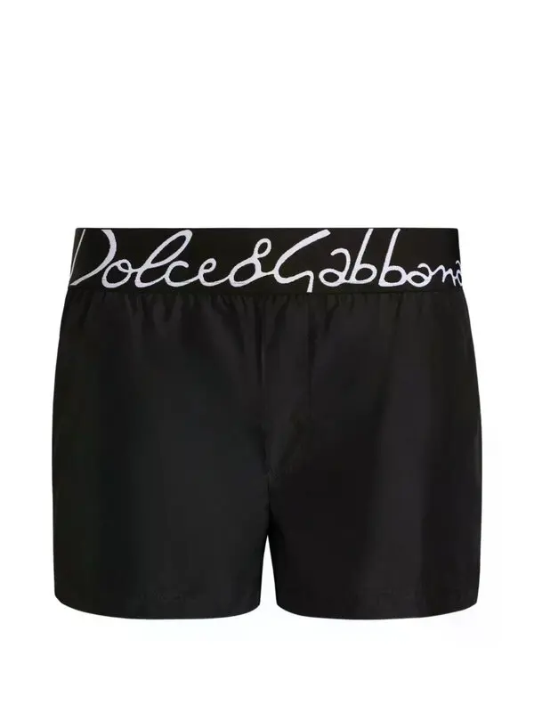 Dolce & Gabbana Logo-detail Swim Shorts - Black