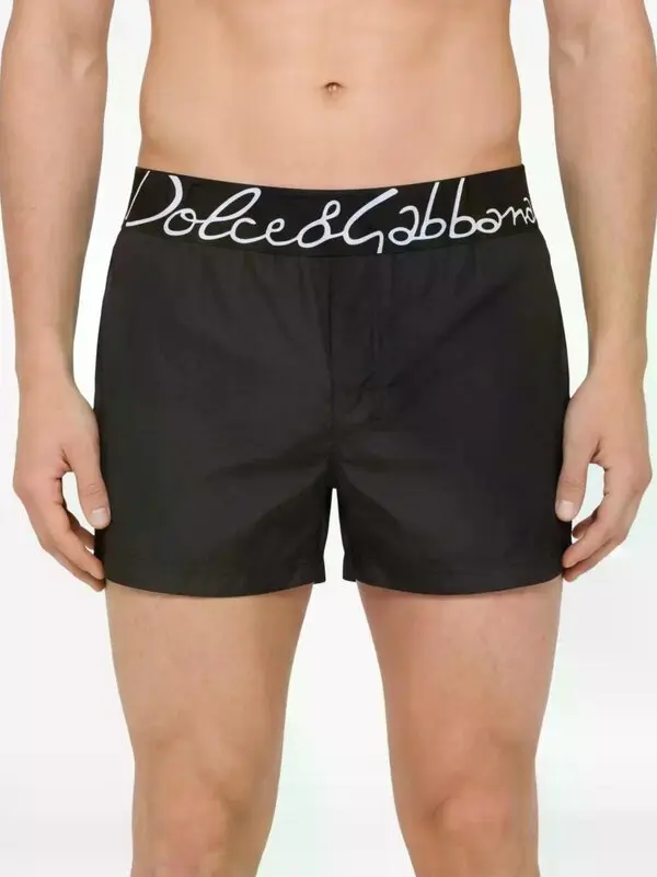 Dolce & Gabbana Logo-detail Swim Shorts - Black