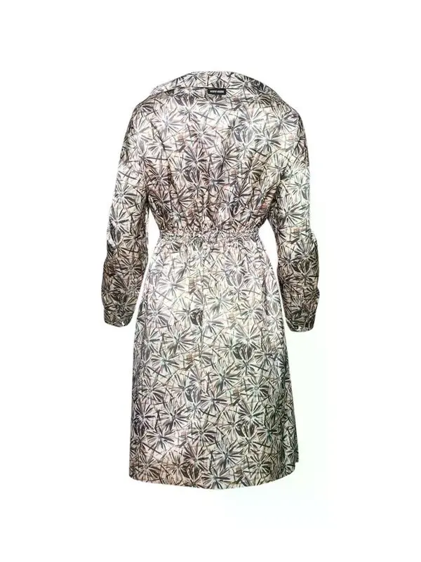 Miu Miu Printed Long Sleeve Dress - Neutrals