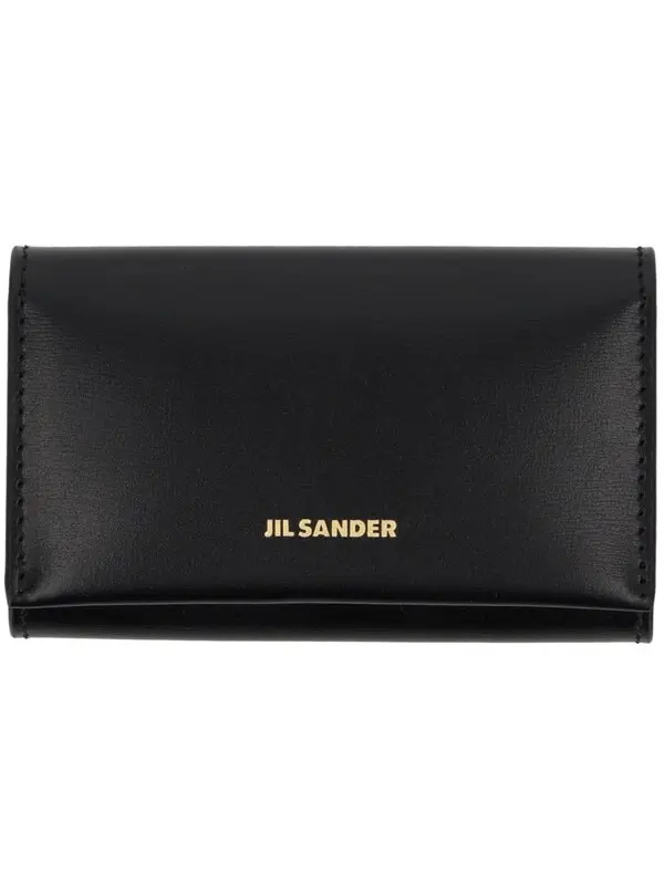 JIL SANDER Leather Keychain Clutch Bag - Black