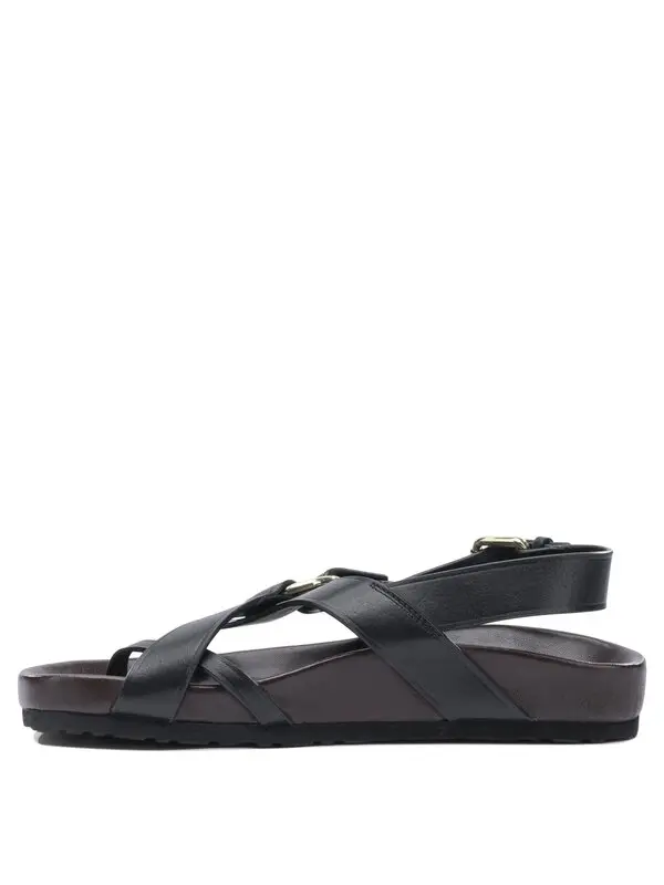 Soeur Mexico Leather Sandals - Black