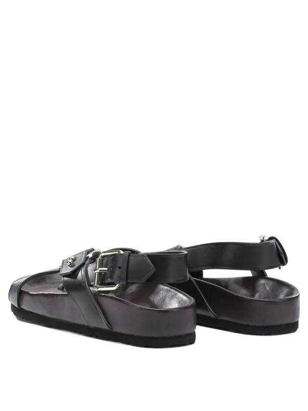 Soeur Mexico Leather Sandals - Black