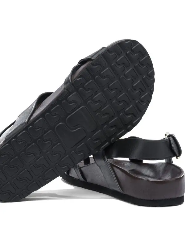 Soeur Mexico Leather Sandals - Black