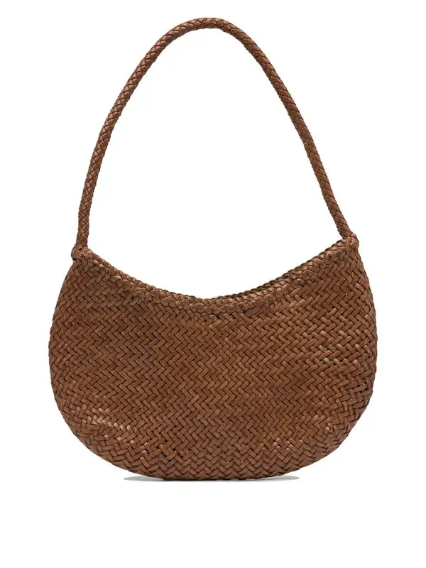 Dragon Diffusion Small Woven Shoulder Bag - Brown