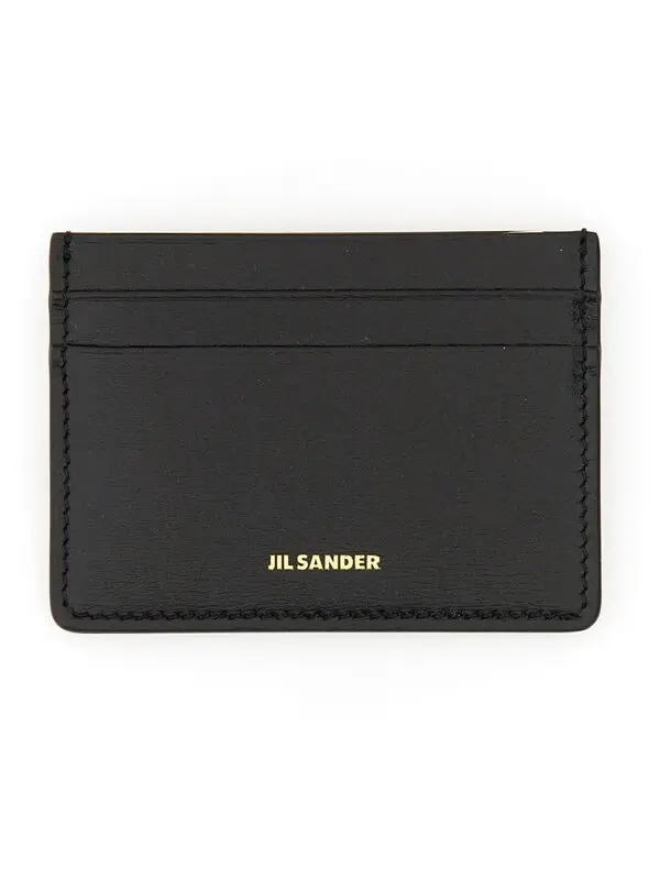 JIL SANDER Leather Card Holder - Black