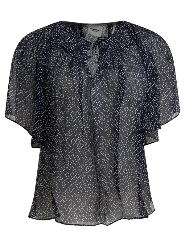 MARANT ETOILE Neslya Viscose Blouse - Blue