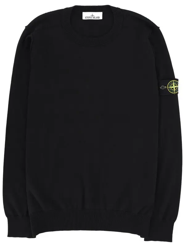 Stone Island Jersey With Logo - Black