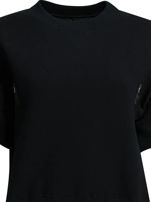 Sacai Crew Neck T-shirt With Satin Back