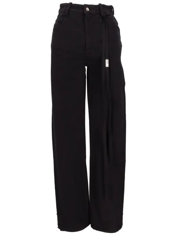 ANN DEMEULEMEESTER Herme Cropped Denim - Black