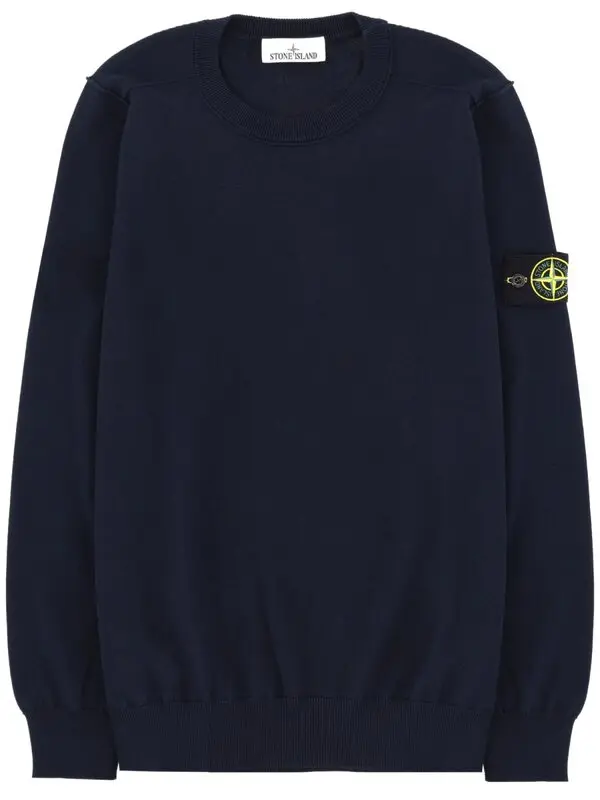 Stone Island Jersey With Logo - Blue
