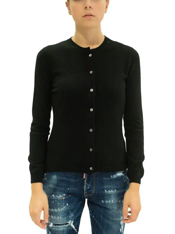 LA ROSE Cashmere Cardigan - Nero