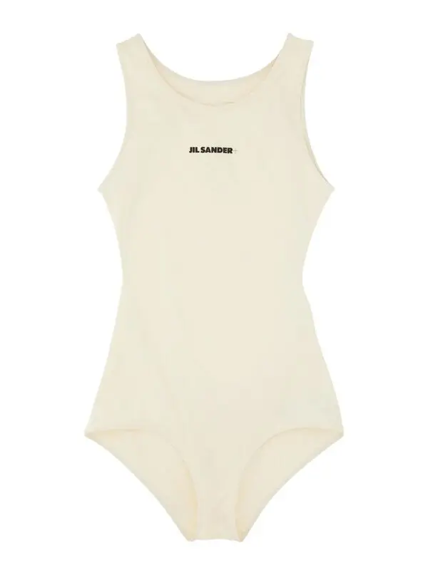 JIL SANDER One-piece Swimsuit With Logo - White