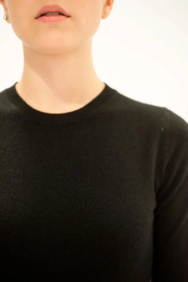LA ROSE Maglia 3/4 Cashmere Top - Nero