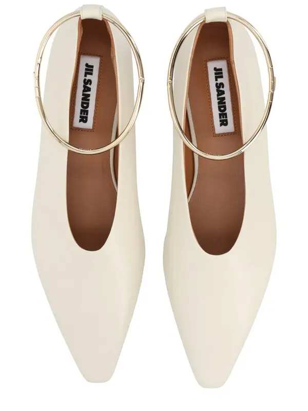 JIL SANDER Ballerina With Anklet - Beige