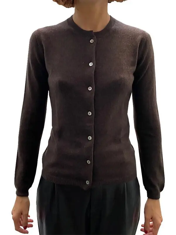 LA ROSE Cashmere Cardigan - Marrone