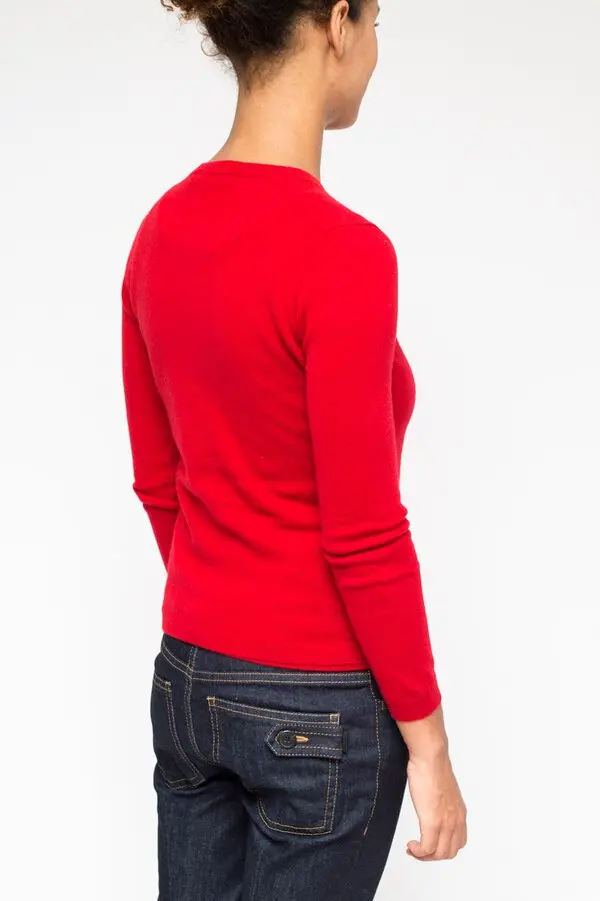 LA ROSE Cashmere Cardigan - Rosso