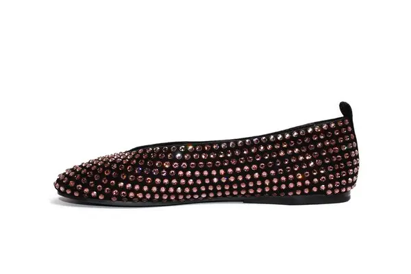 LA ROSE Ballerina Shoes With Crystal Embellishment - Pink