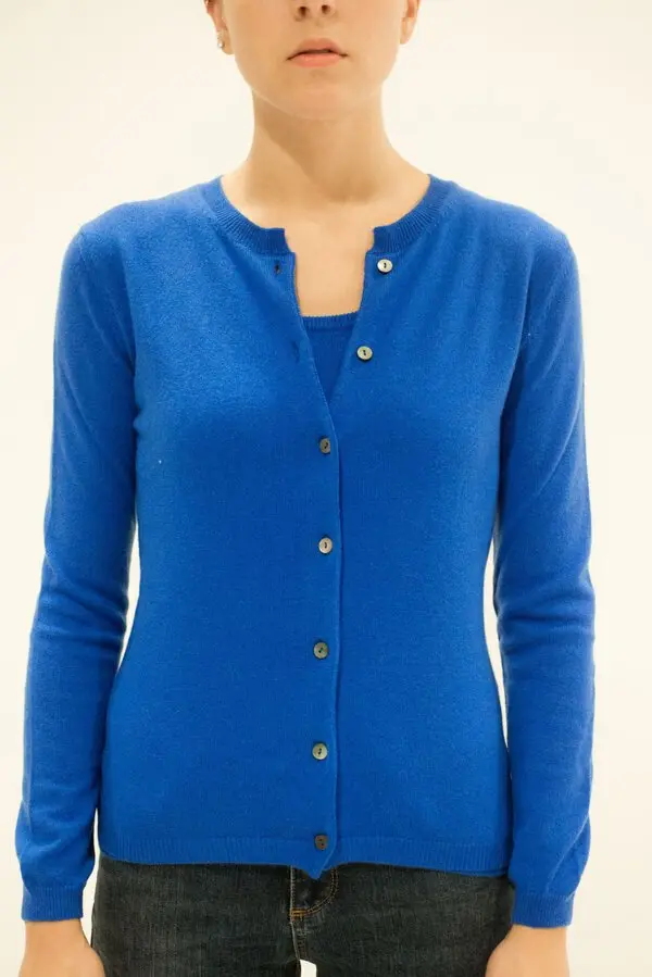 LA ROSE Cashmere Cardigan - Bluette
