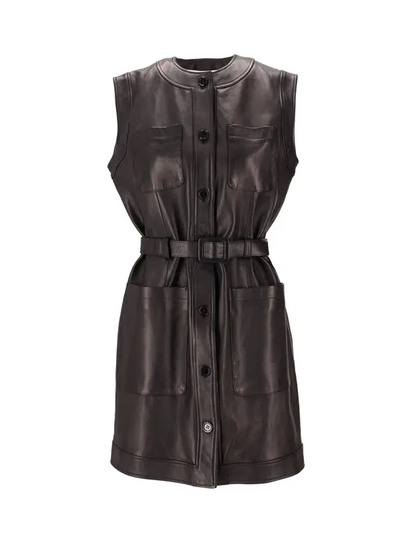 LA ROSE Leather Dress