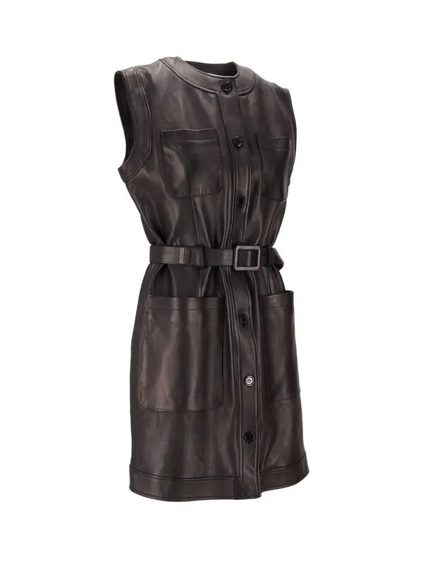 LA ROSE Leather Dress