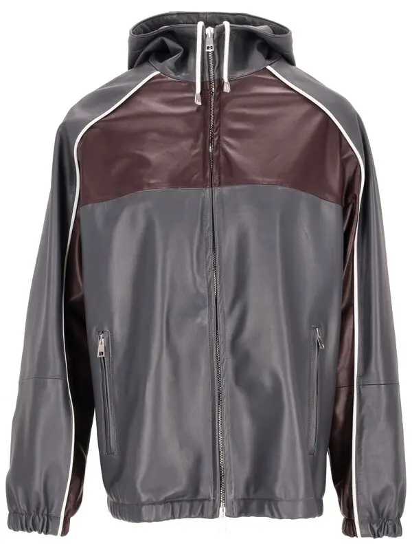 LA ROSE Leather Hooded Jacket