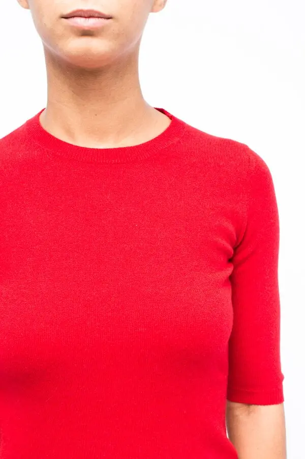 LA ROSE Cashmere 3/4 Sleeve Knit Top