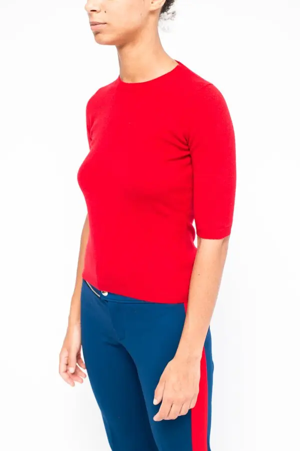 LA ROSE Cashmere 3/4 Sleeve Knit Top