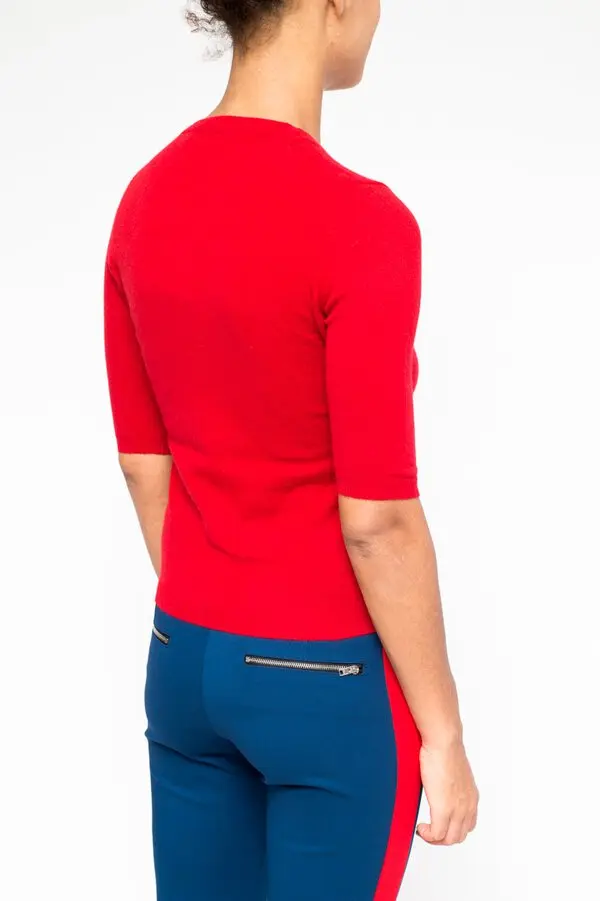 LA ROSE Cashmere 3/4 Sleeve Knit Top
