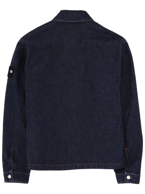 Stone Island Denim Jacket With Logo Patch