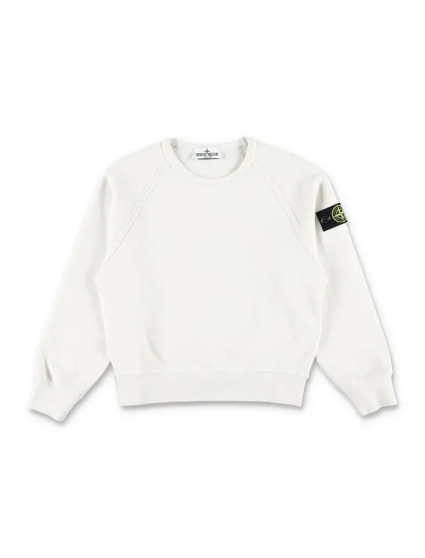 Stone Island Raglan Sleeve Fleece Cotton Sweatshirt