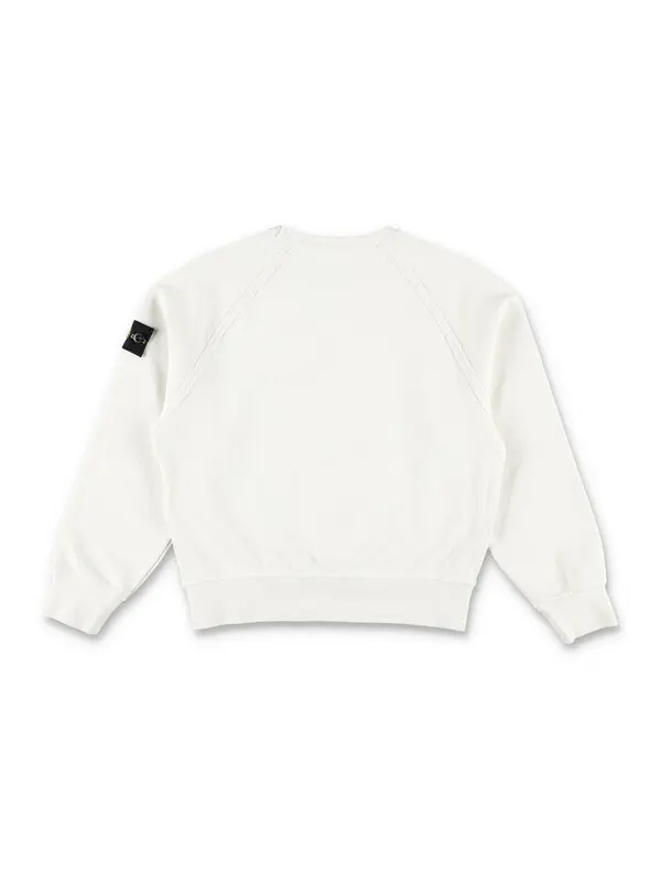 Stone Island Raglan Sleeve Fleece Cotton Sweatshirt