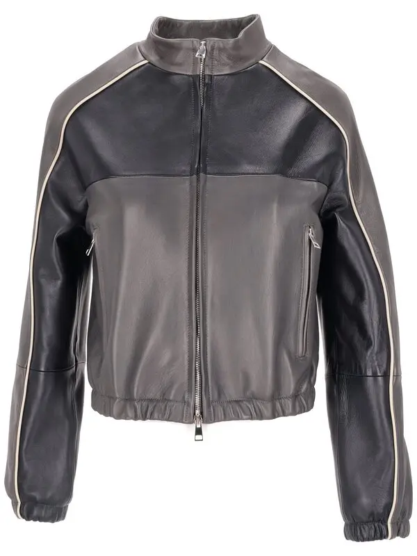 LA ROSE Leather Bomber - Antracite