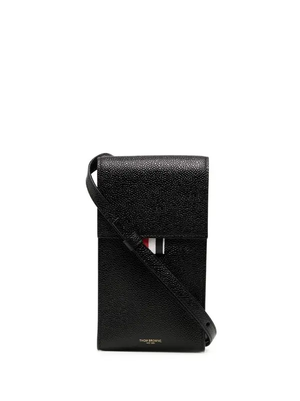Thom Browne Pebble Grain Leather Phone Holder - Black