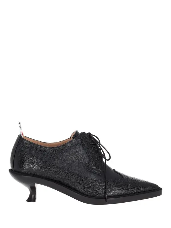 Thom Browne Longwing Brogue With Curved Heel - Black