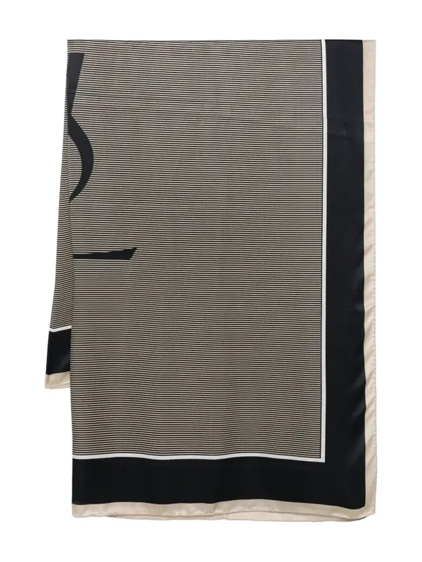 Saint Laurent Cassandre Scarf - Navy/ivory