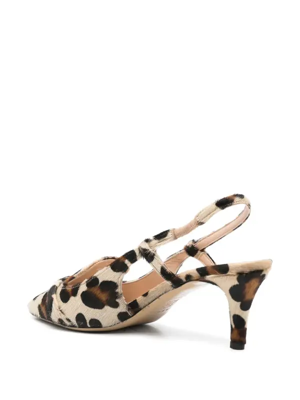 PAROSH 70mm Leopard Print Slingback Pumps
