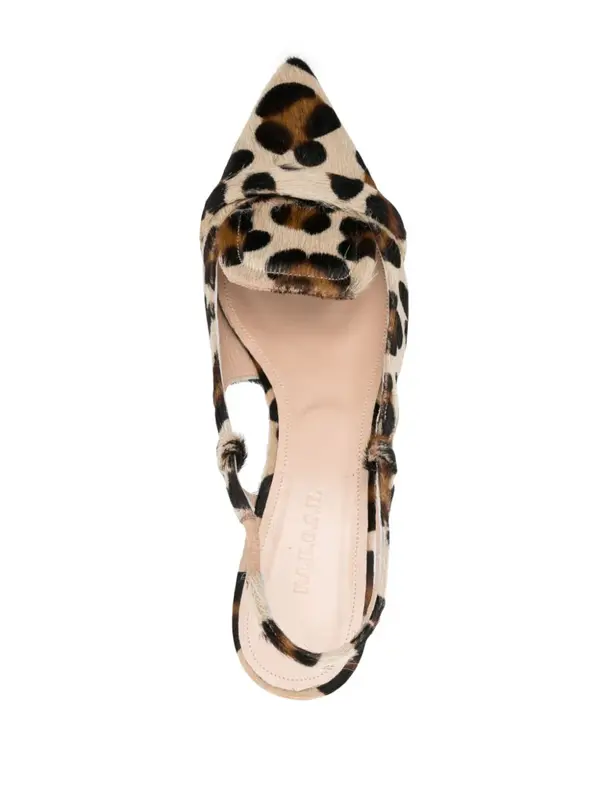 PAROSH 70mm Leopard Print Slingback Pumps
