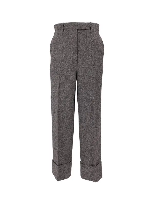 Thom Browne High Waisted Wide Leg Donegal Tweed Trousers