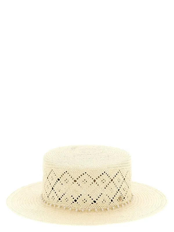 MAISON MICHEL Kiki Panama Hat - Beige