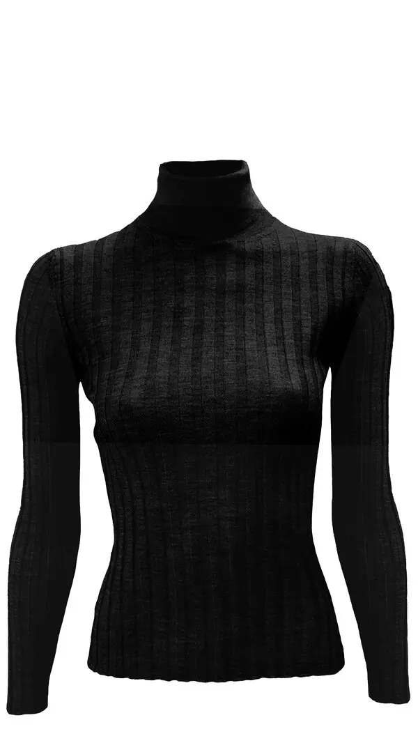 LA ROSE High Neck Cashmere-silk Top - Nero
