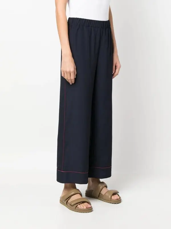 PAROSH Straight Leg Cropped Trousers