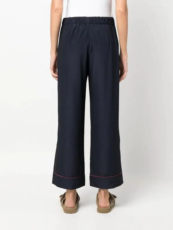 PAROSH Straight Leg Cropped Trousers