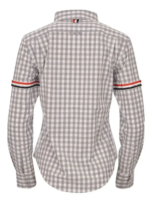 Thom Browne Classic Long Sleeve Gingham Check Shirt - Med Grey