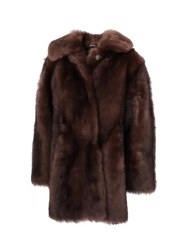 LA ROSE Fur Overcoat - Testa Di Moro
